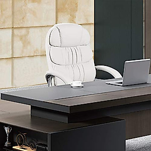 Homall Office Chair High Back Computer Chair Desk Chair, PU Leather Adjustable Height Modern Executive Swivel Task Chair with Padded Armrests and Lumbar Support (White)