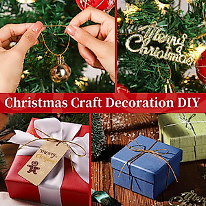 FANDAMEI 1.2mm Metallic Elastic String, Gold Stretch Cord for Craft Gift Jewelry Making, Elastic Cords Ribbon for Hair Braids, Elastic String for Bracelets, Beading Cord Stretchy Christmas Crafts DIY