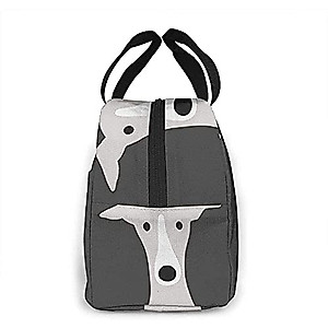 Lunch Bag Greyhound Italian Cute Whippet Dog Lunch Box Insulated Bag Tote Bag For Men/Women Work Travel