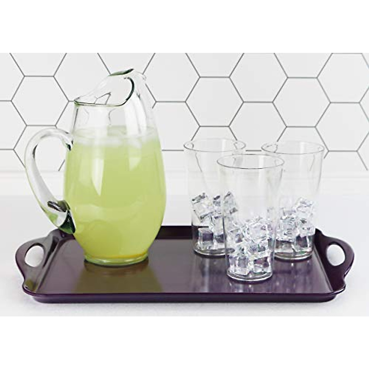 Calypso Basics by Reston Lloyd Melamine Rectangular Tray, Plum