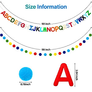 Alphabet Garland Felt Banners Alphabet Wool Felt Garland Letters Banners Wall Hanging for Toddler Room Nursery Baby Room Decor