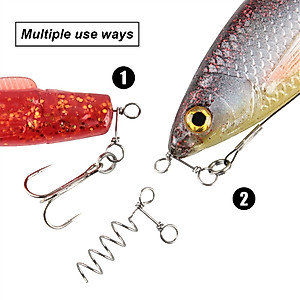 GRFIT Fishing Pliers 20pcs Soft Lure Bait Spring Fishing Screw Fishing Accessories Crank Hook Centering Pin Shallow Rigging for Hard Baits Fishing Quick Knot Tool