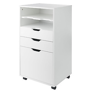 Winsome Halifax Bins & Drawers Multi-Storage Tall Mobile Cabinet, White
