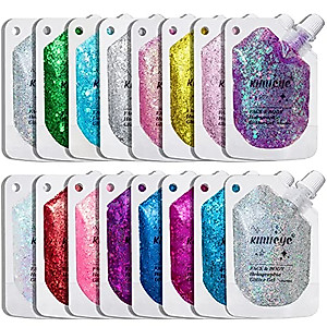 Holographic Face Glitter Gel Body Shimmer Makeup for for Hair, Face, Clavicle, Arm, Nail, Eyeshadow, Long Lasting Waterproof Mermaid Sequins Party Glitter for Rave Festival, 1.35oz (Illusion Purple#3)