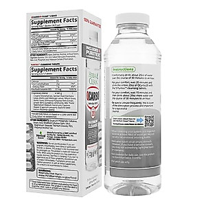 Herbal Clean QCarbo 20 Same-Day Premium Detox Drink, Strawberry Mango Flavor, 20 Fl Oz, and Tablets, 5 Count