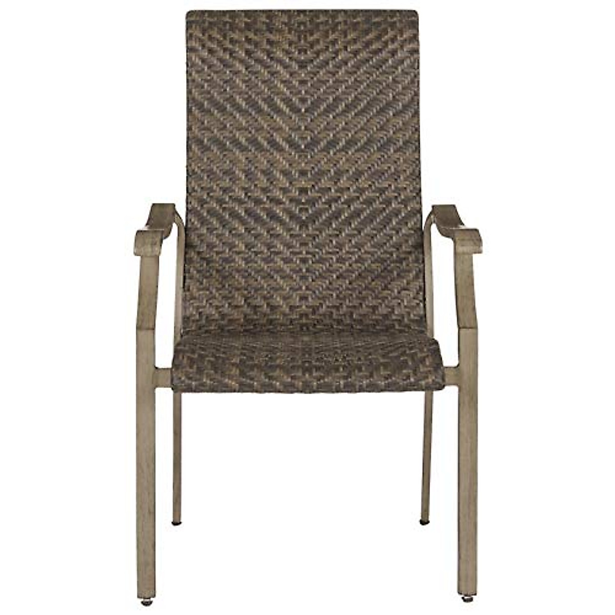 Signature Design by Ashley Windon Barn Outdoor Resin Wicker Patio Arm Chair, 4 Count, Brown