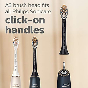 Philips Sonicare Genuine A3 Premium All-in-One Replacement Toothbrush Heads, 2 Brush Heads, Black, HX9092/95