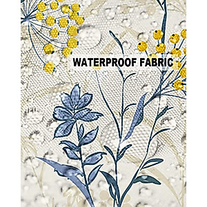 Outdoor Throw Pillow Cover Farmhouse Yellow Berry Blue Plant Waterproof Cushion Covers 2 Pack Boho Botanical on Beige Pillow Cases Home Decoration for Patio Garden Couch Sofa