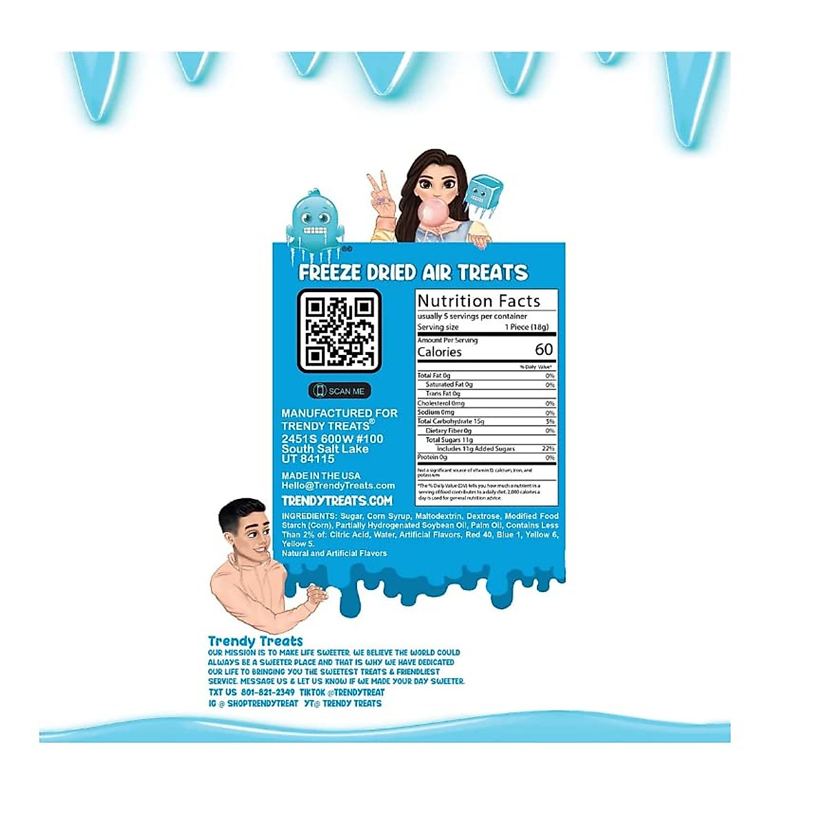 Trendy Treats Freeze Dried Candy, Freeze Dried Air Treats, Unique Candy Gift, Fun Exotic & Weird Candy - By the Famous Tik Tok TikTok Candy Channel TrendyTreats - 3.1oz