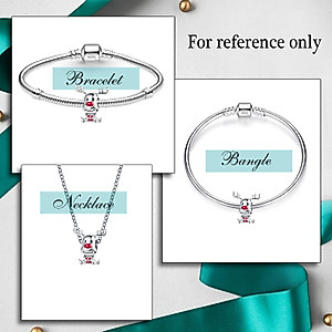 QeenseKc Deer Rudolph Reindeer Charm Winter Hoilday Bead for European Bracelet