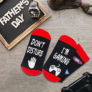 Kelool Do Not Disturb I'm Gaming Socks,Fathers Day Socks Gifts for Dad,Birthday Gifts for Mens,Teenage Boy Gifts Idea for Son,Boyfriend