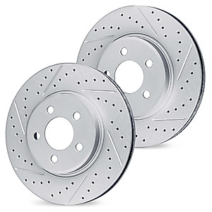 R1 Concepts Rear Brake Rotor Kit |Brake Rotors| Brake Disc |Drilled and Slotted WBPN1-67044