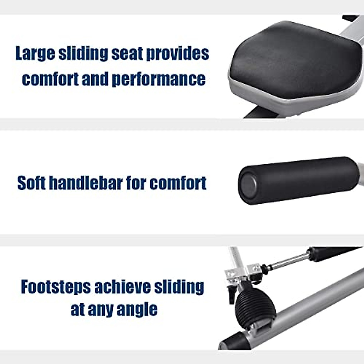 Goplus Hydraulic Rowing Machine, Full Motion Folding Rower with LCD Monitor, Adjustable Resistance and Full Arm Extensions for Home Use