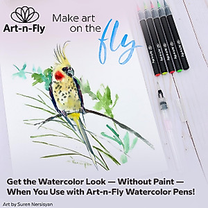 Art-n-Fly 5.5 x 8.5 in Watercolor Sketchpad Mini Book - 2 pack x 35 Sheets Each- Spiral Bound and Microperforated - 300gsm / 140lb 8.5x5.5