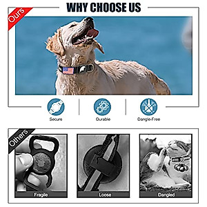 Reflective AirTag Dog Collar, FEEYAR Waterproof Air Tag Dog Collar [Black], Integrated Apple AirTag Holder Dog Collars with Flag Patch, GPS Tracker Dog Collar for Small Medium Large Dogs [Size XL]