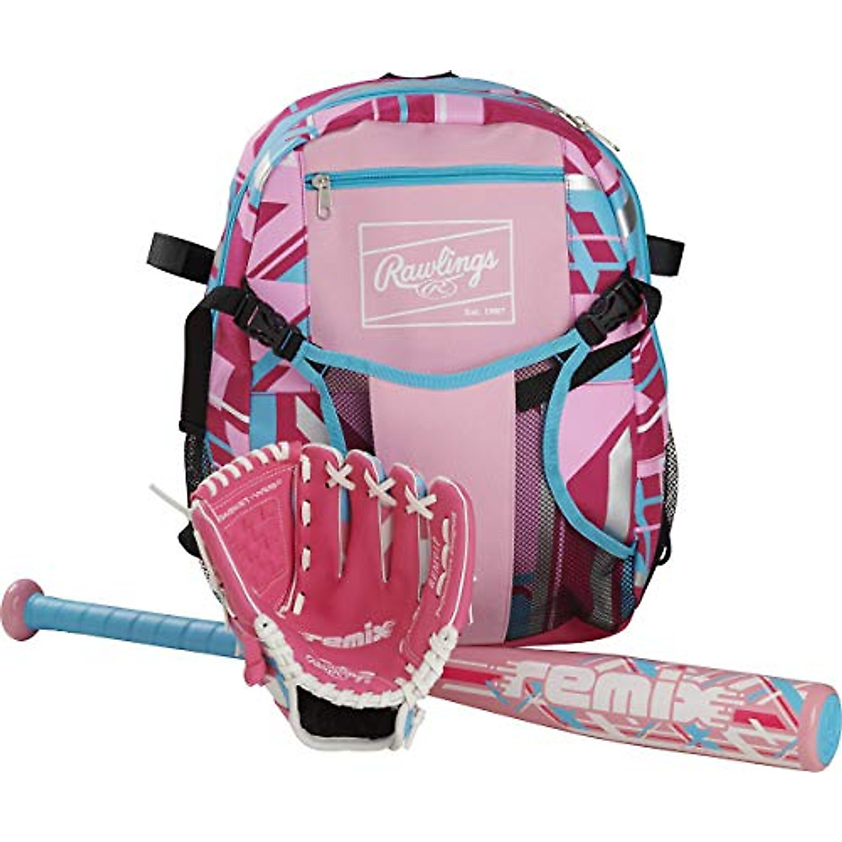 Rawlings | REMIX Backpack Equipment Bag | T-Ball & Youth Baseball / Softball | Pink