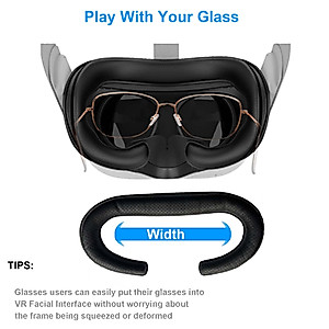 VR Face Pad for Oculus Quest 2,Facial Interface Bracket Face Cover Compatible with Quest 2 Accessories,Anti-fogging Sweatproof Face Cover,Anti-Leakage Nose Pad & Enhanced Vent Design