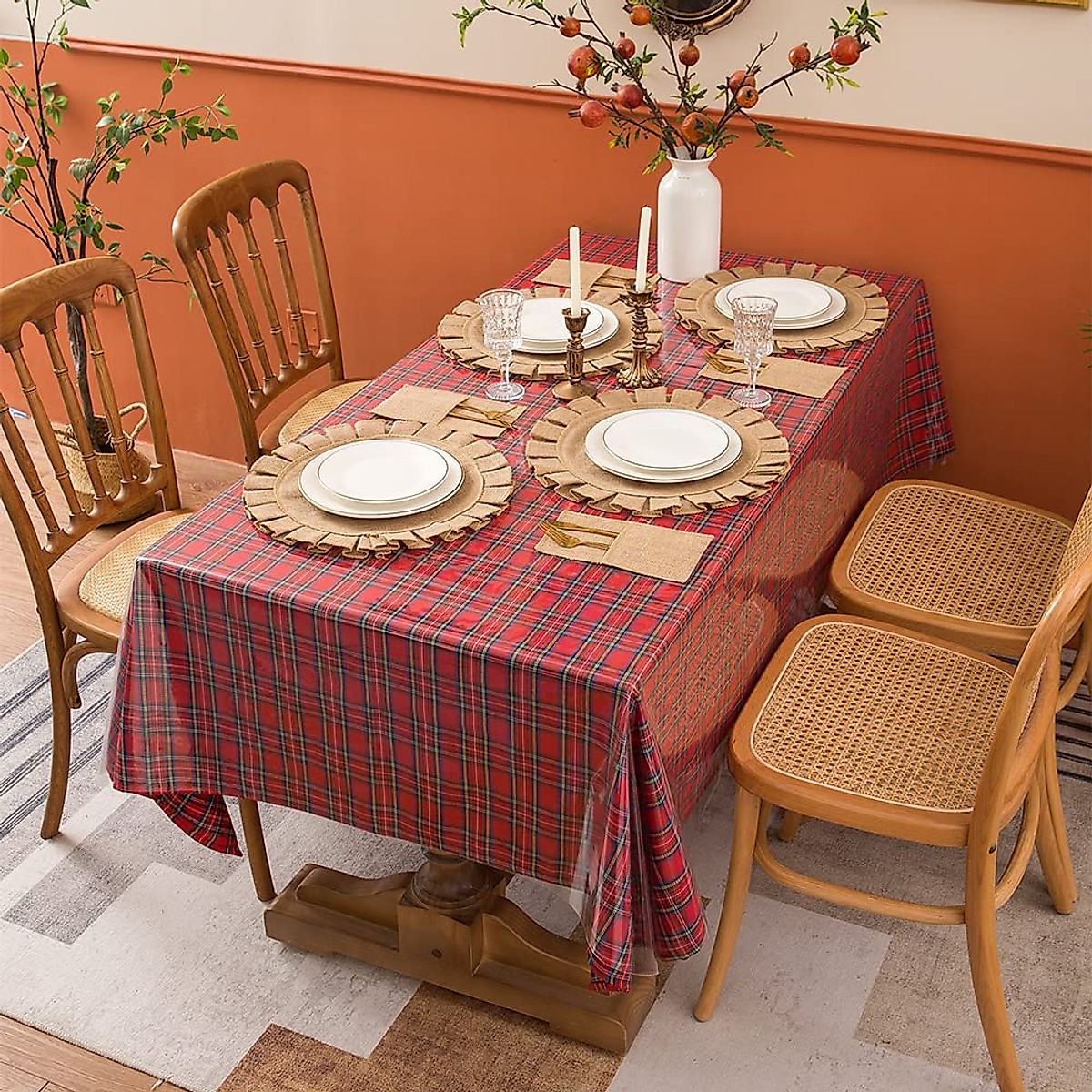 AOKQYA Burlap Silverware Holder Set Of 10 Reusable Rustic Utensil Holder Pouch for Table Setting (Natural)