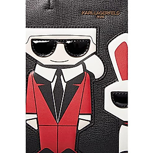 Karl Lagerfeld Paris Maybelle Essential Satchel, BK/RED/BK