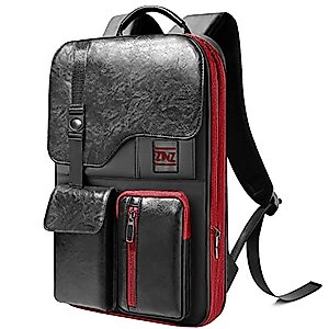 ZINZ Slim & Expandable Laptop Backpack 15.6 Inch Business Backpack with USB Port, Waterproof Anti-Theft Travel Backpack Daypack Bookbag for Men and Women -Black&Red