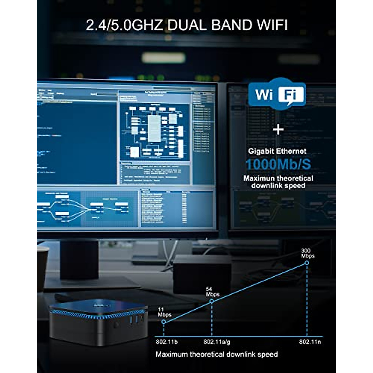 KAMRUI AK1PLUS Mini PC,12th Intel Alder Lake- N95 up to 3.4 GHz,8GB RAM+256GB M.2 SSD,Mini Computer Windows 11 Pro, Support 2.5" SSD (up to 2TB),WiFi 2.4G/5G,BT 4.2,4K, Business, Home, Office