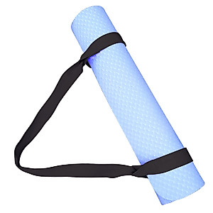 Tenalleys 1Pcs Black Adjustable Yoga Mat Strap Multi-Purpose Straps Easy-Cinch Yoga Mat Sling for Carrying Training Equipment, 62inch (Yoga Mat Not Included)