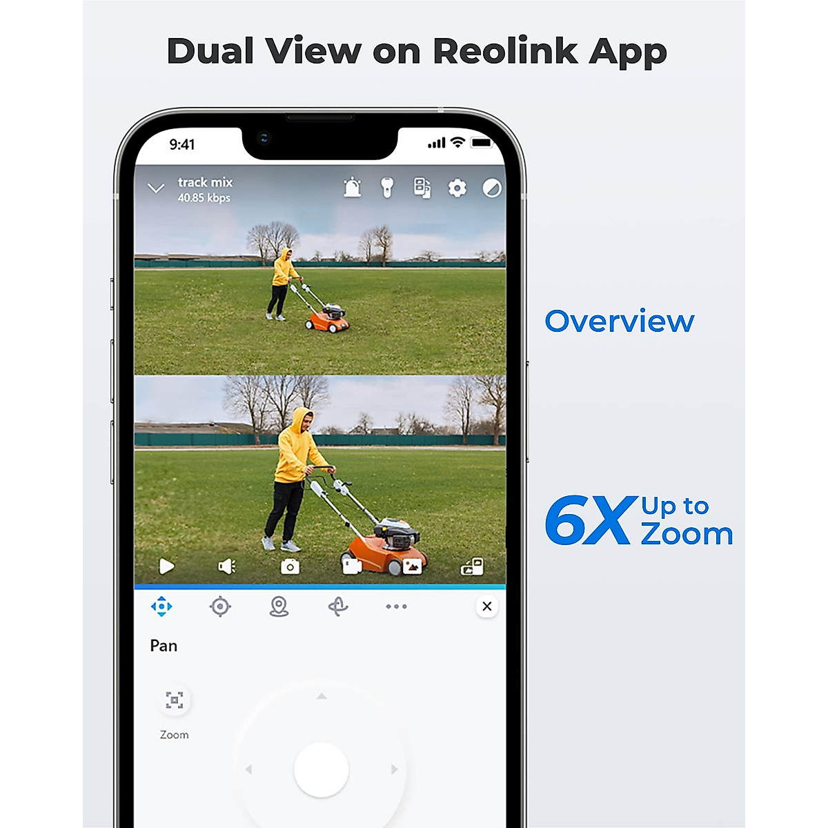 REOLINK 4K Dual-Lens Outdoor PTZ Auto-Tracking Camera (2 Pack) Bundle with 128GB microSD Card (2 pcs), 6X Hybrid Zoom, with Spotlight, 2.4G/5GHz WiFi