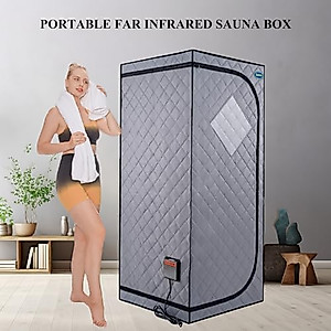 KUNSANA Full Size Portable Far Infrared Sauna Tent,Personal Home Sauna Spa with Heating Foot Pad and Portable Chair
