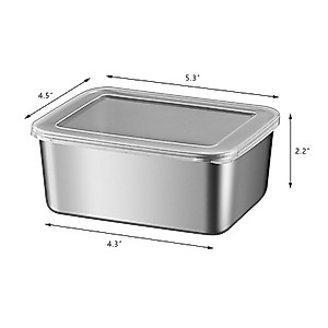 GRZJOPP 6Pcs Stainless Steel Snack Containers Small Food Storage Containers with Lids Perfect Metal Food Containers Prep Bowl Sets for Fruit Candy Nut