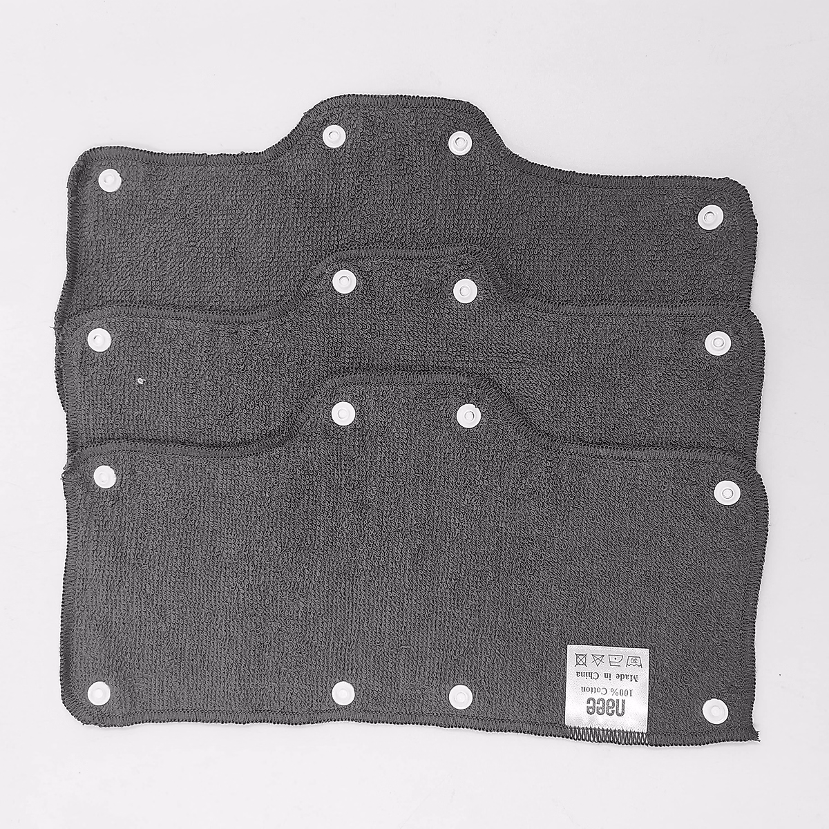 Dark Gray Sweatband for Hardhat Washable Velvet Terry Cotton Hard Hat Liner NAEE snap on (3pcs)