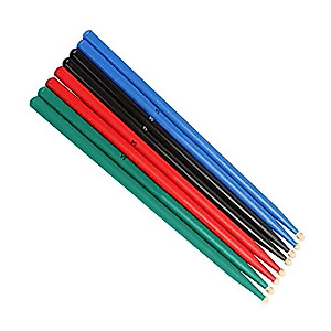 OriGlam 2Pcs 5A Drum Sticks, Maple Wood Tip Drumsticks, 5A Music Band Drumsticks, Jazz Drum Sticks For Rock Band (Black 2Pcs)