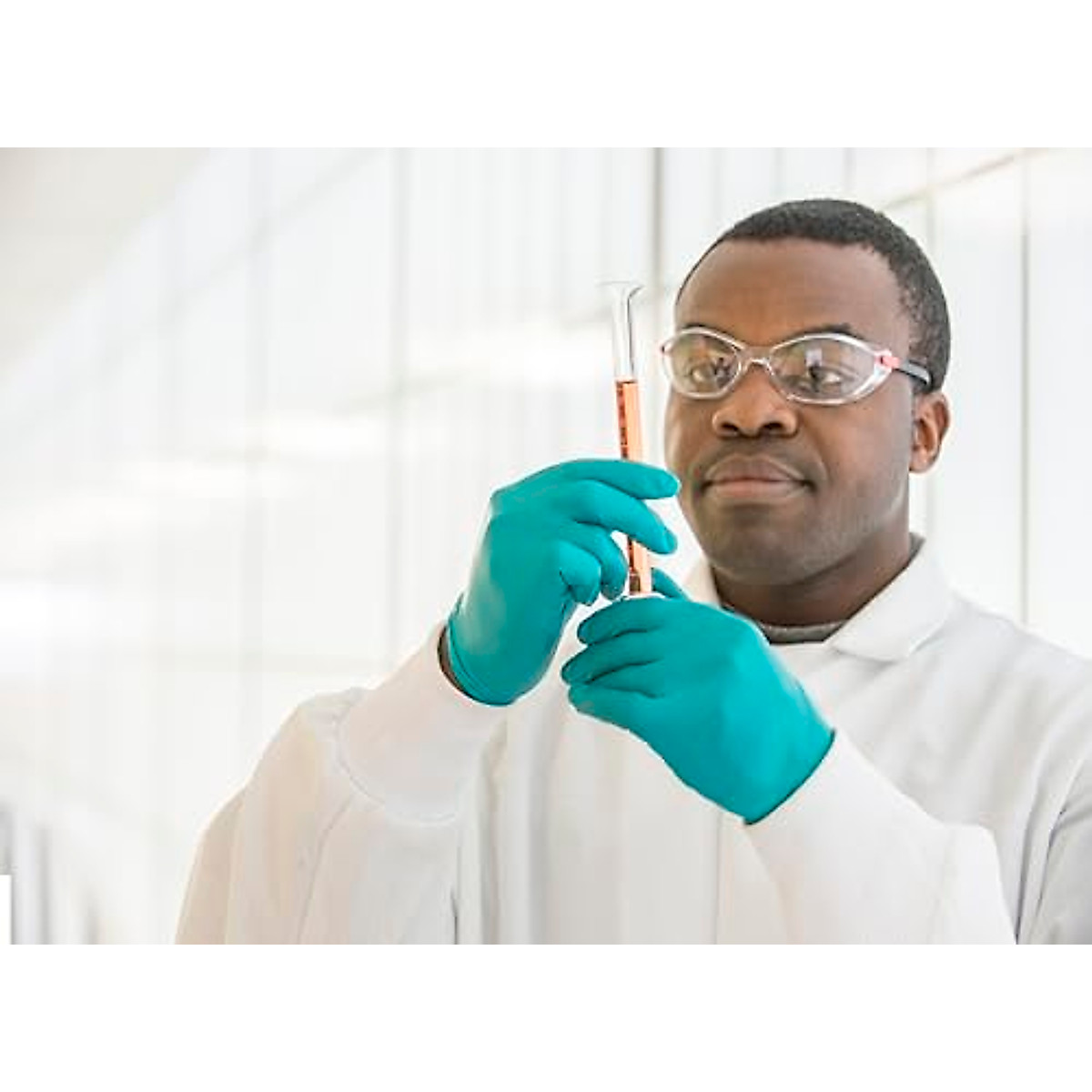 Ansell TouchNTuff 92-600 Nitrile Lightweight Glove with Beaded Cuff, Chemical/Splash Resistance, Powder Free, 4.7mil Thickness, 240mm Length, Size 8, Green (Box of 100)