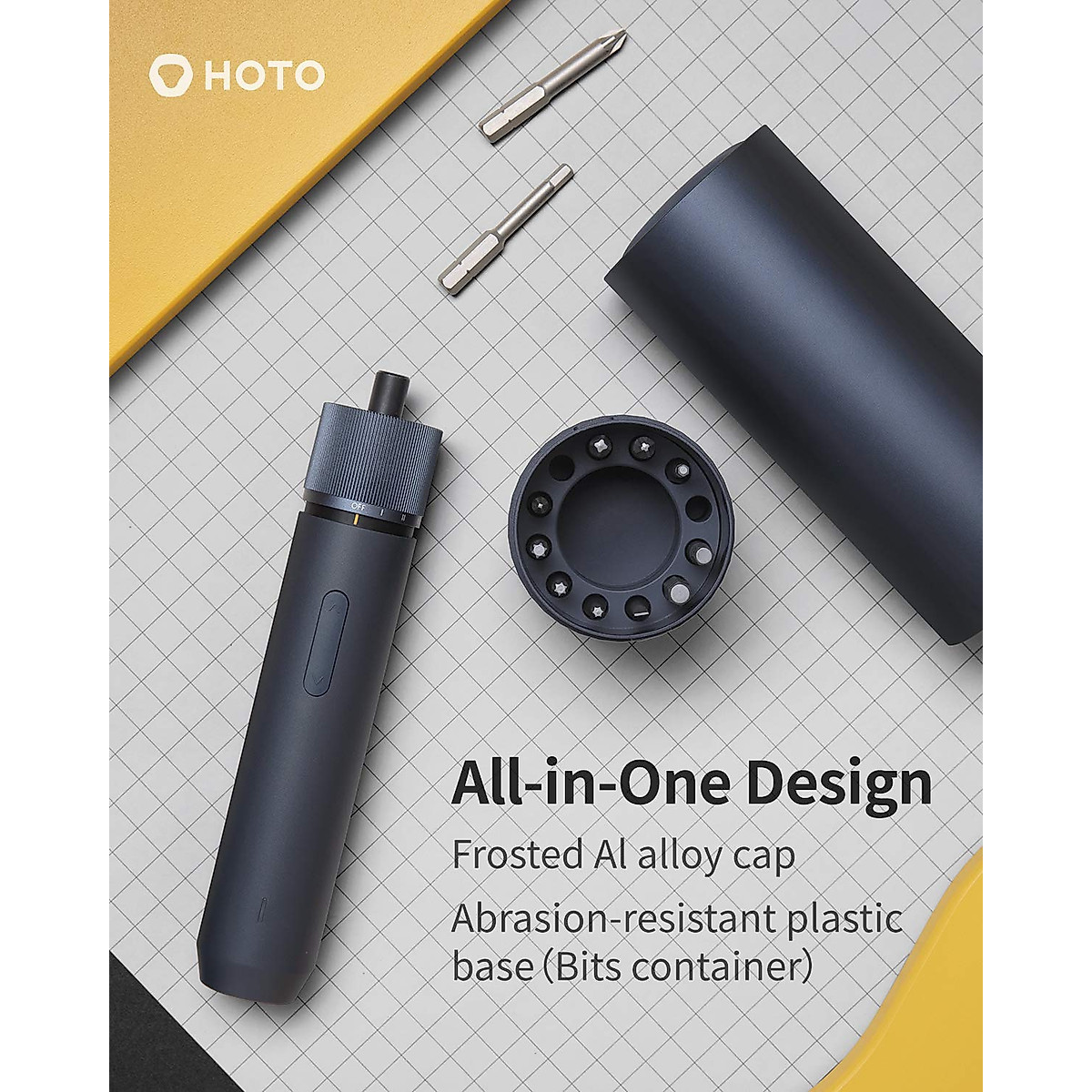 HOTO 12V Cordless Brushless Drill Tool Set with 3.6v Screwdriver Sets