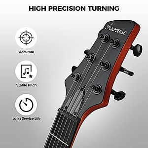 Asmuse LP Electric Guitar Kit 39 Inch, Solid Body Les Paul Electric Guitar Set for Adults Beginner with 2 Volume/2 Tone Controls, 3-Way Pickup, Black