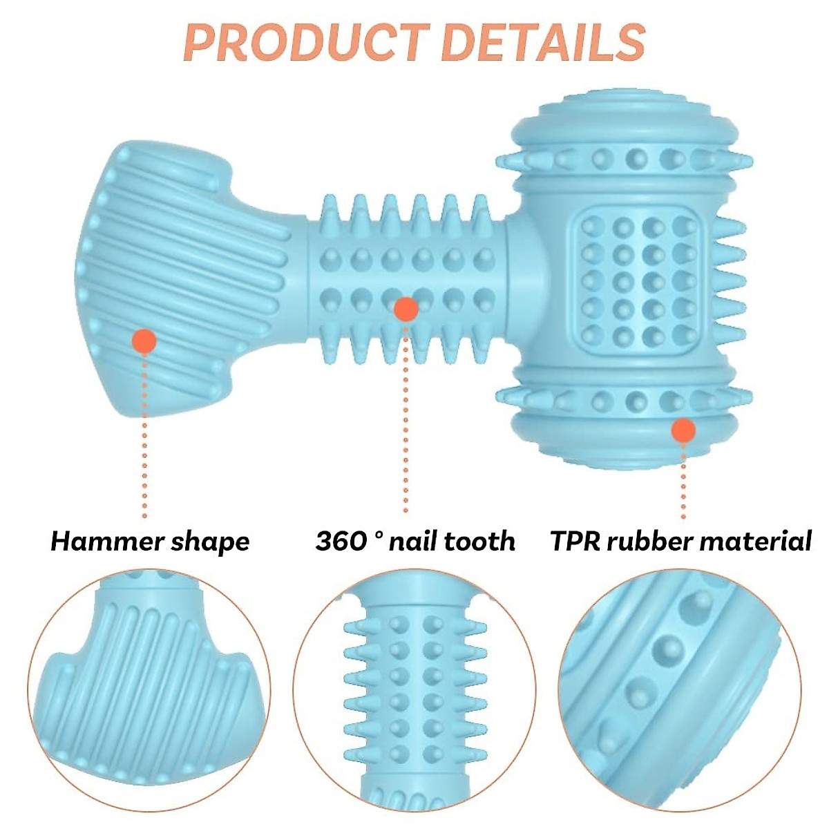 DONGKER Dog Chew Toys,Rubber Dog Toothbrush Stick Interactive Dog Dental Toys for Small Medium Large Dog Aggressive Chewers