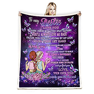 Juirnost Best Friend Woman Bestie Gifts for Women Best Friend Blanket BFF Gifts Bestfriend Birthday Gifts Bestie Blanket Bestie Birthday Gifts BFF Gifts for Women