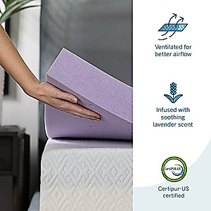 LUCID 3 Inch Lavender Infused Memory Foam Mattress Topper - Ventilated Design - Full Size & Premium Hypoallergenic 100% Waterproof Mattress Protector - Universal Fit, Cotton Terry Top, Full