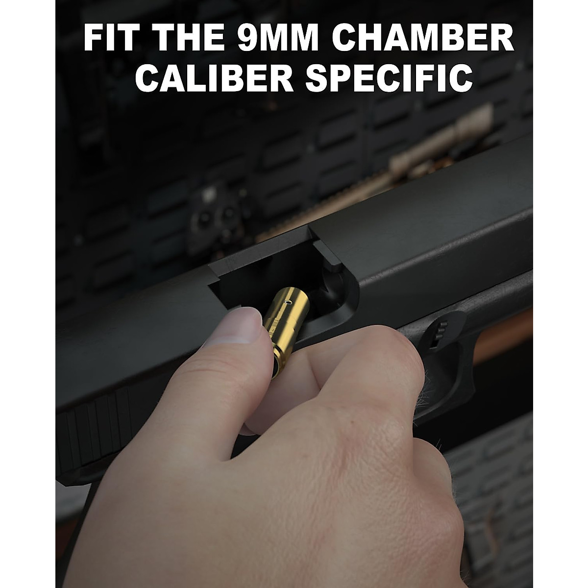 Feyachi Bore Sighting Laser 9mm Red Dot Laser Boresighter for Handgun Pistol with Tail Switch Included