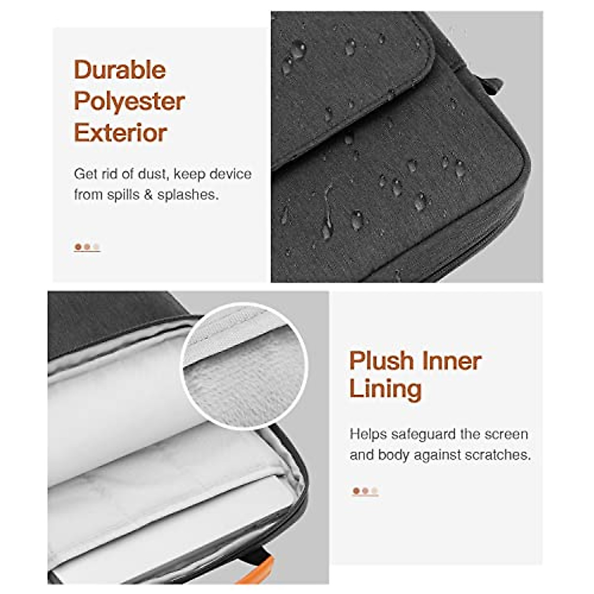 MoKo 13.3-14 Inch Laptop Sleeve Bag Fits MacBook Pro 13" M2 2022/Pro M1 Pro/M1 Max 14.2 2021, MacBook Air 13.6" M2 2022, Tab S8 Ultra 14.6", Handle Carrying Case with Shoulder Strap, Black & Gray