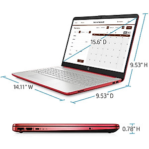 HP Pavilion 15 15.6-inch HD Laptop - Intel Pentium Processor - 8GB DDR4 - 128GB SSD - Webcam - USB-C - HDM - WiFi - Windows 10 S - Scarlet Red - TiTac Accessory (Renewed)