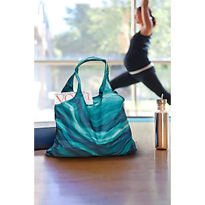 ChicoBag Vita Designer Reusable Tote Bag with Carabiner Clip | Compact Reusable Shopping Bags | Eco Friendly | Calm