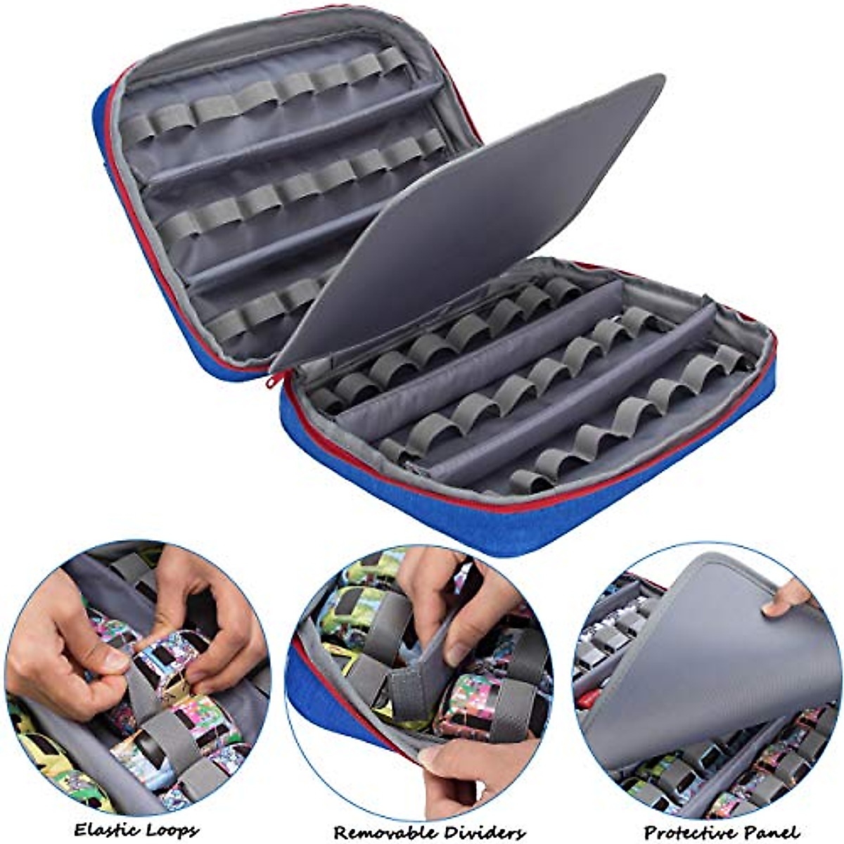 KISLANE Carrying Case for 48 Hot Wheels Cars, Kids Toy Cars Storage Case Hold 48 Hot Wheels Cars(Bag Only (Blue)