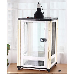 crapelles 15.7x15.7x23.6 inches Bird Cage, Amphibian Habitat, Reptile Tank, Pet Box, Easy Assembly White Ventilation Cage for Hamster, Chinchillas, Hedgehog, Snake,Lizard, Parrot