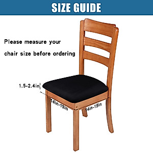 Smiry Velvet Seat Covers for Dining Room Chair Set of 6, Stretch Fit Removable Washable Chair Seat Cushion Protector Slipcovers with Ties, Beige