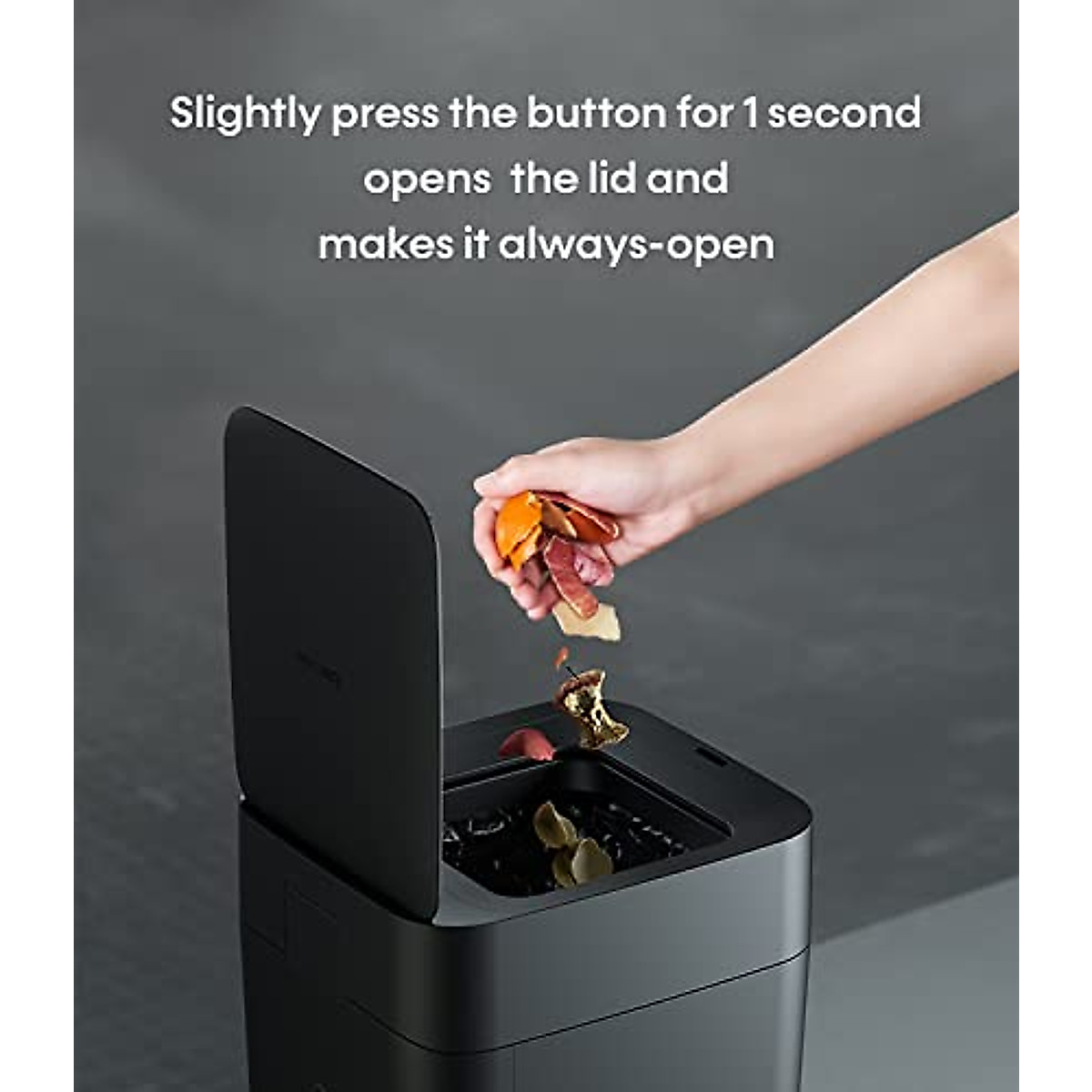 TOWNEW T1S Automatic Trash Can with Lid, 4.1 Gallon Smart Self-Sealing and Self-Changing, Motion Sense Activated Garbage Can for Kitchen Bathroom Office, Black.