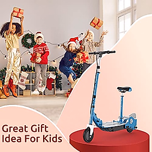 MAXTRA E120 Electric Scooter with Seat for Kids Ages 6-12, 60 Mins Long Battery Life, Removable Seat 2 Riding Styles, 155lbs Max Load, Navy Blue (ML-44GDRS-ES-E120)