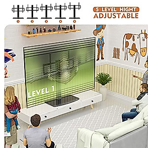 Universal TV Stand/Base Tabletop TV Stand with Wall Mount for 40 to 86 inch 5 Level Height Adjustable, Heavy Duty Tempered Glass Base, Holds up to 132lbs Screens, HT03B-003