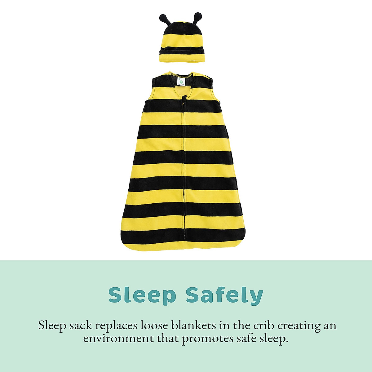 Baby Fleece Sleep Sack - Infant Wearable Blanket Newborn Swaddle Sleepbag & Hat