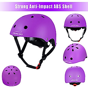 KAMUGO Kids Bike Helmet,Toddler Skateboard Helmet for Girls Boys Ages 8-14 Years,Child Adjustable Helmet for Multi-Sports Bicycle Skateboarding Roller Skating Scooter Rollerblade Balance Bike