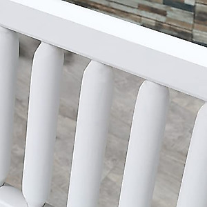 Outsunny 2-Person Wood Rocking Chair with Log Design, Heavy Duty Loveseat with Wide Curved Seats for Patio, Backyard, Garden, White